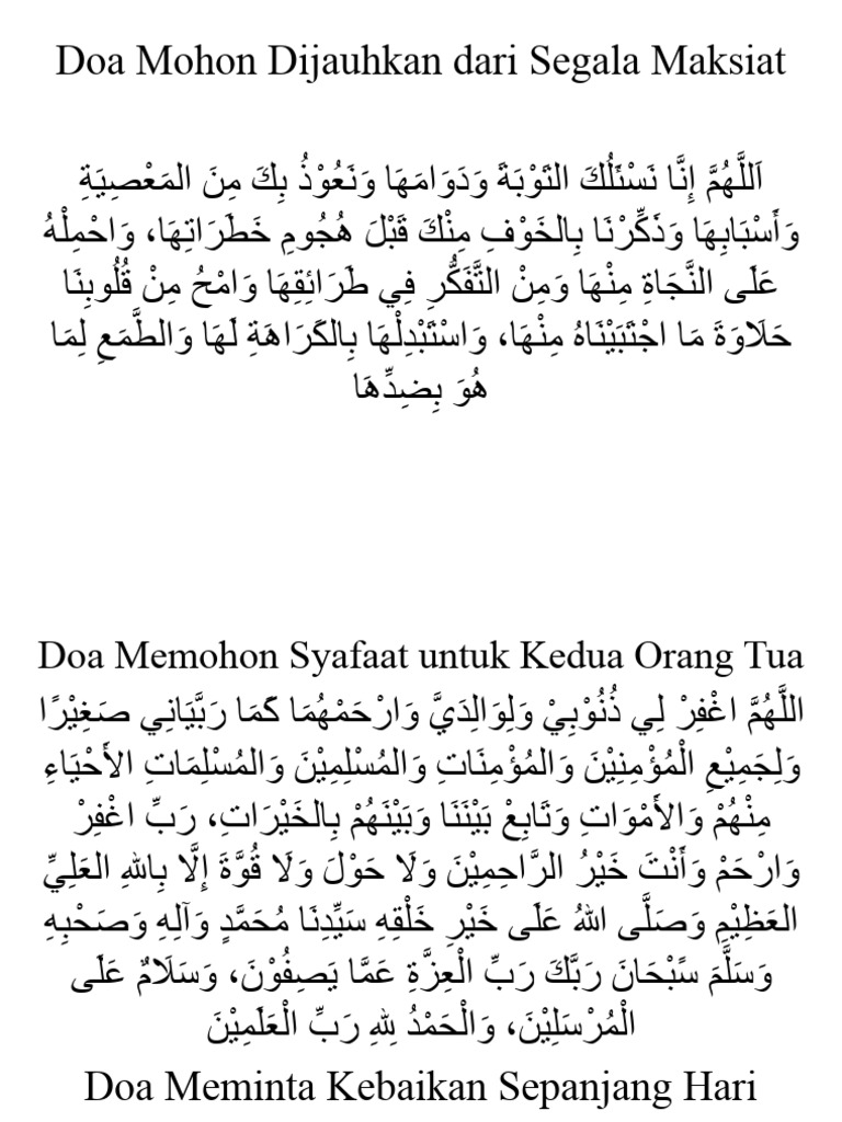 Doa Doa Harian Print | PDF