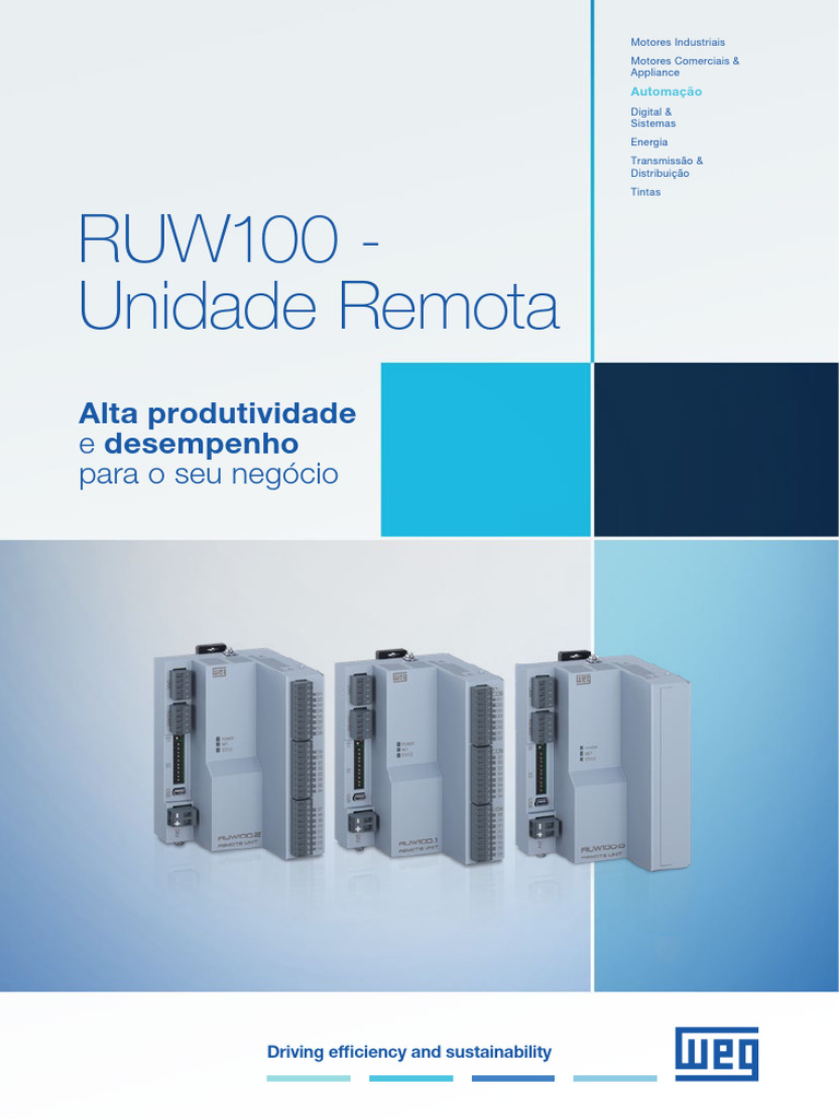 WEG Unidades Remotas Ruw100 50102627 Catalogo PT | PDF | Controlador lógico programável | Rede ...