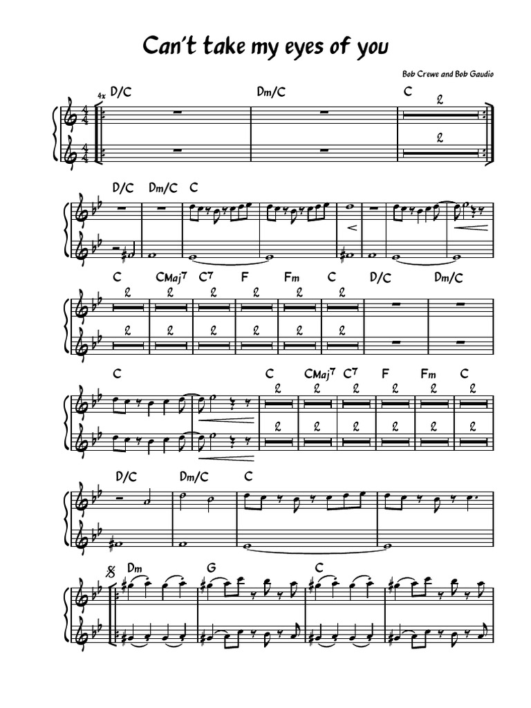 "Can't Take My Eyes Off You Chords" | PDF | Singles | American Musicians