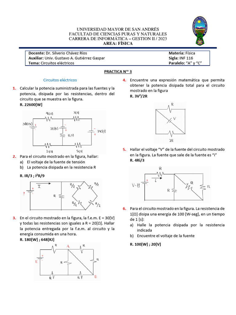 Practica 3 - FINAL | PDF | Resistencia Eléctrica y Conductancia | voltaje