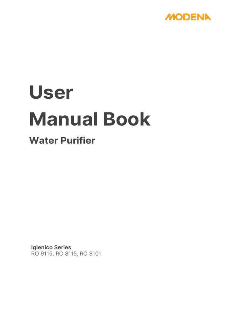 Modena RO 9115/8115 User Manual | PDF | Electrical Connector | Water