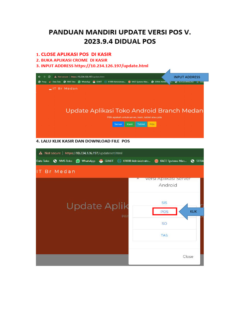 Panduan Update Versi Pos v.2023.9.4 Di Dual Pos | PDF