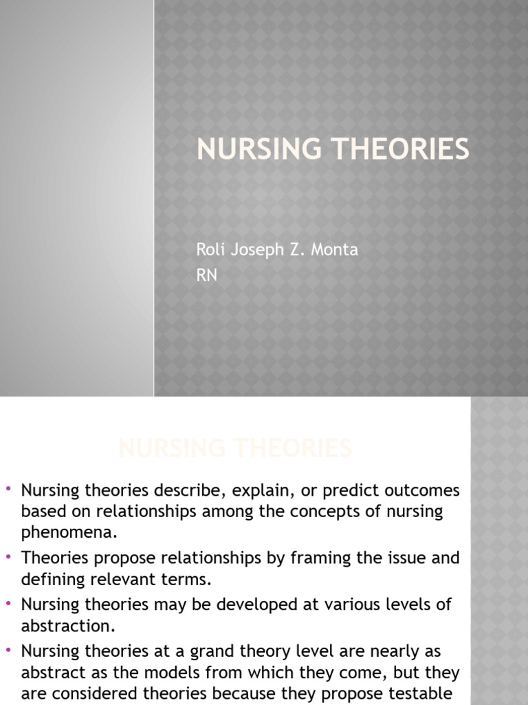 Nursing Theories 1 | PDF | Cognitive Science | Cognition