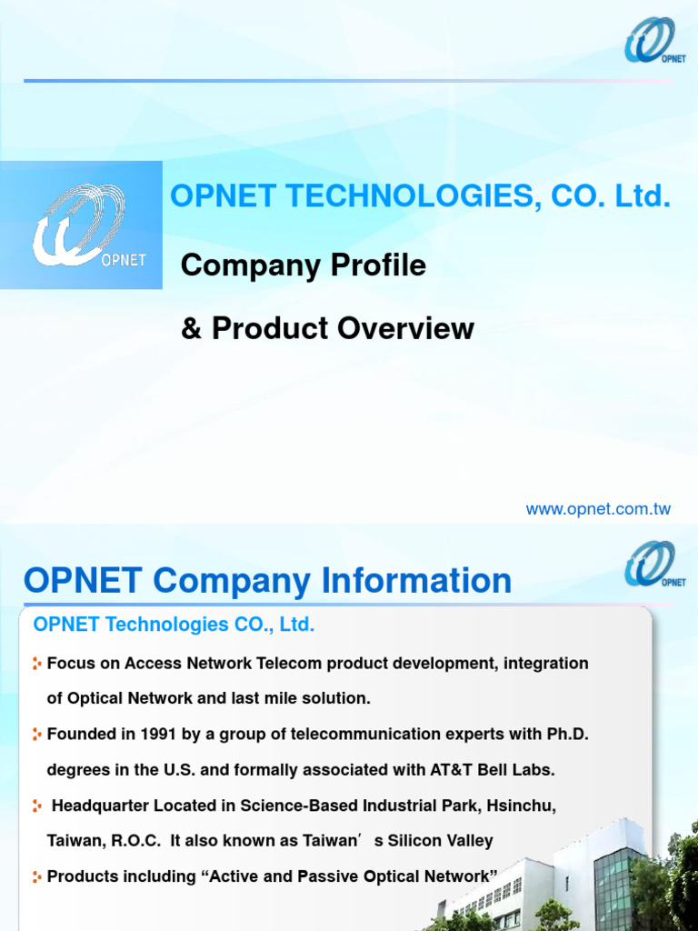 OPNET Company Profile | PDF | Broadband | Telecommunications