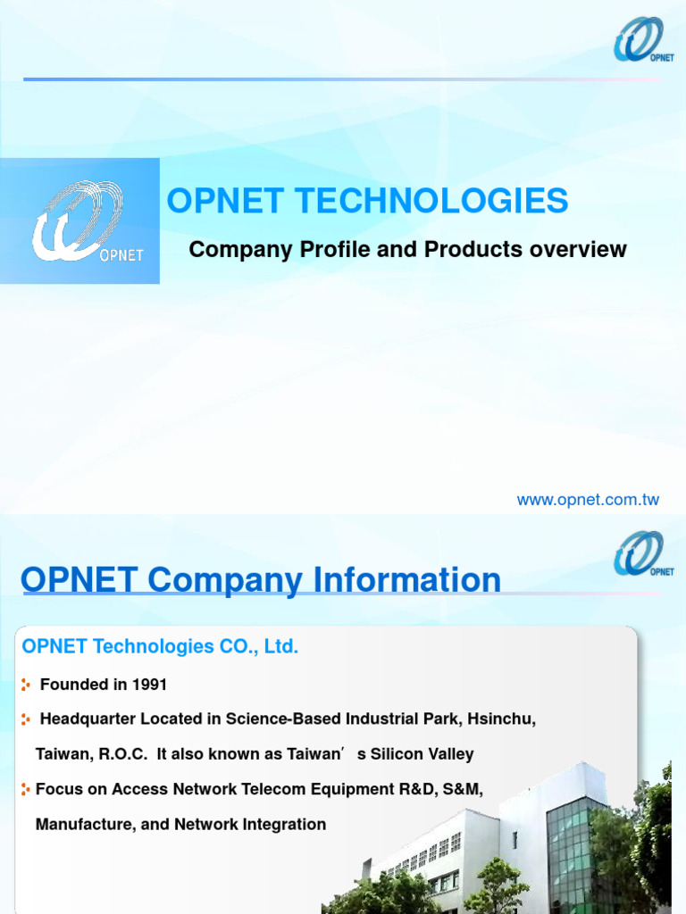 OPNET Company Profile and Roadmap 20160906 | PDF | Network Protocols | Computer Science