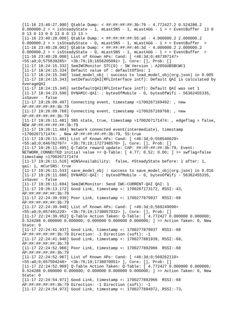 Q-Table Network Connection Logs | PDF