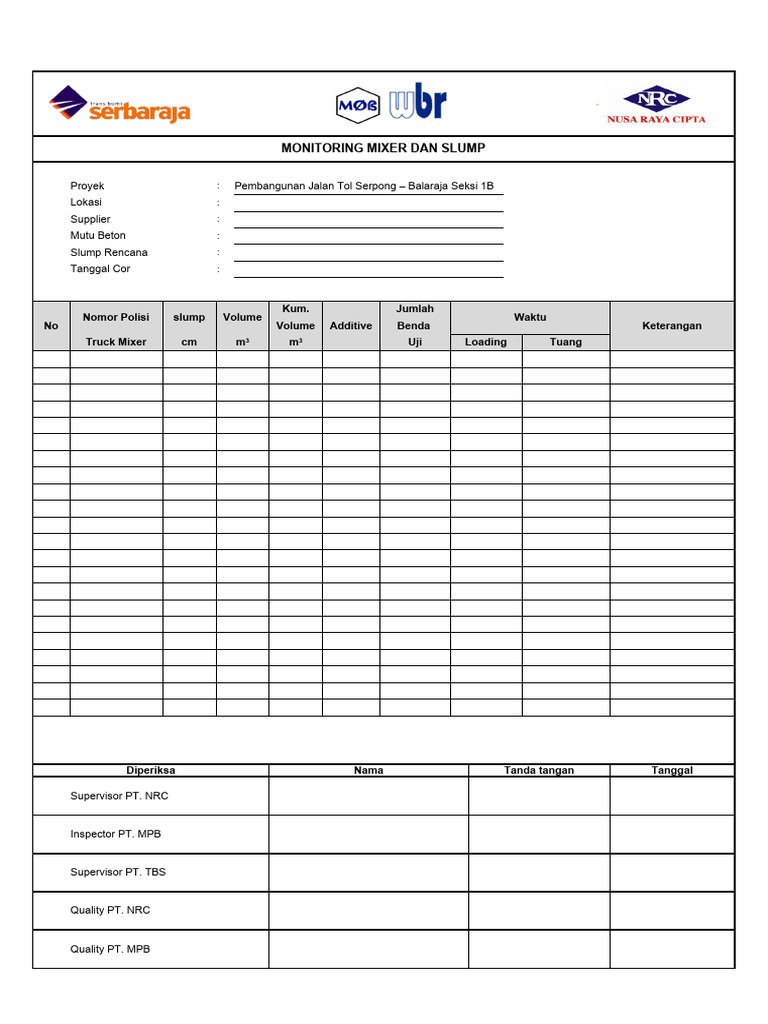 Monitoring Mixer & Slump | PDF