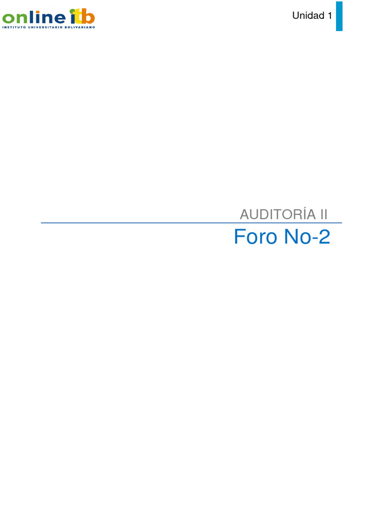 Orientaciones para El Foro 2 | PDF | Auditoría | Evaluación