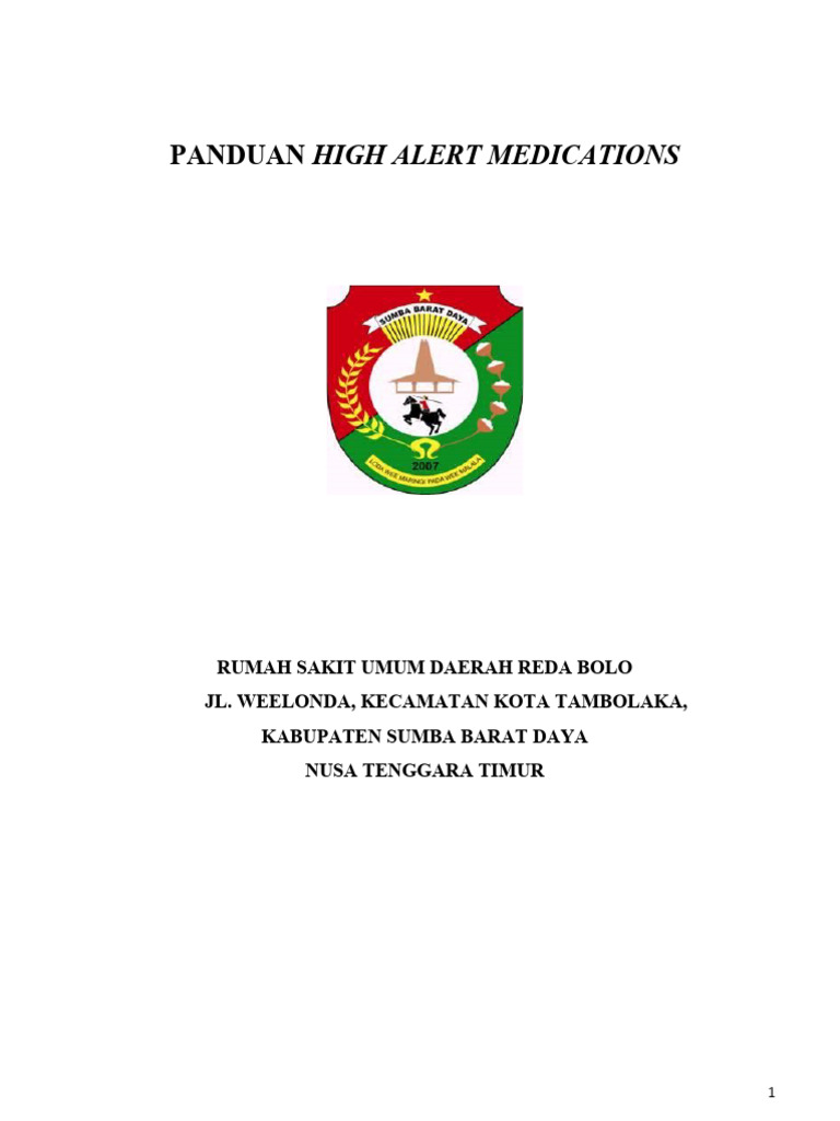 Panduan HIGH ALERT MEDICATIONS Fix | PDF