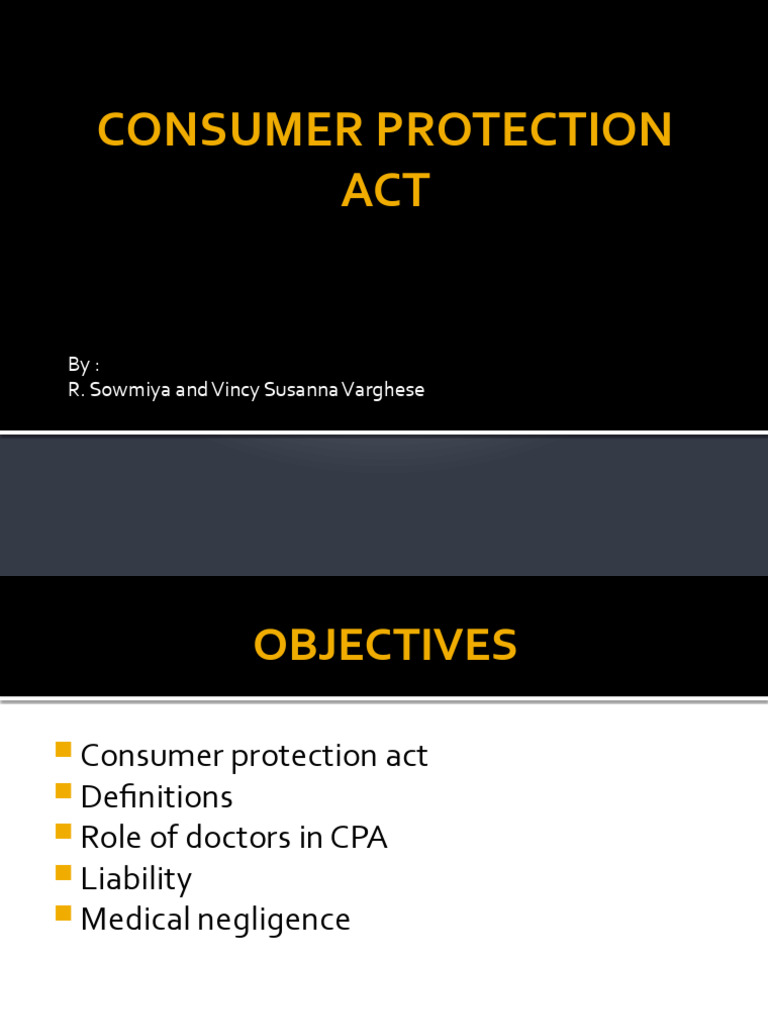 Consumer Protection Act - Seminar | PDF | Physical Therapy | Therapy