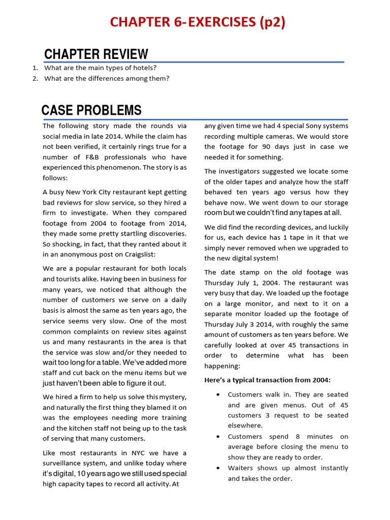 A09-Chapter 06 - Exercises (P2) | PDF | Menu | Waiting Staff