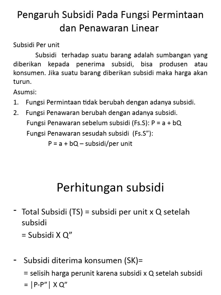 5 Pengaruh Subsidi Pada Fungsi D Dan S | PDF | Hukum
