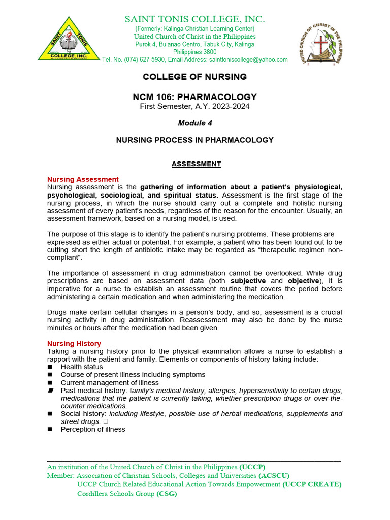 Pharmacology Module 4 | Download Free PDF | Medical Diagnosis | Nursing