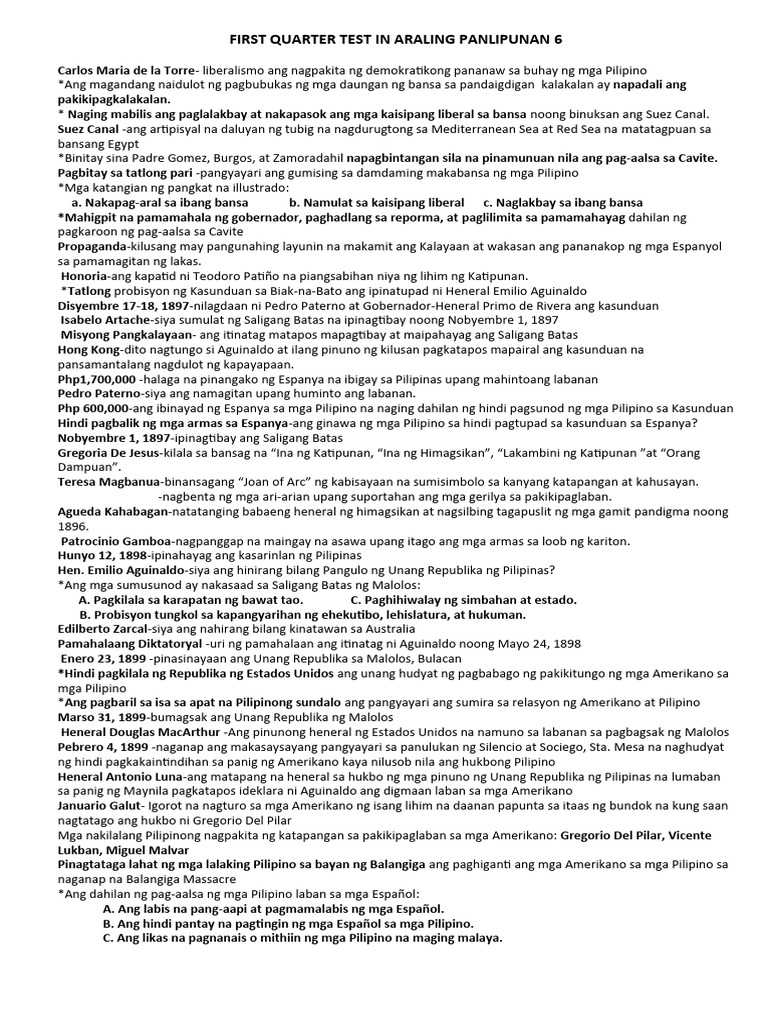 Ap6 Reviewer Quarter 1 | PDF