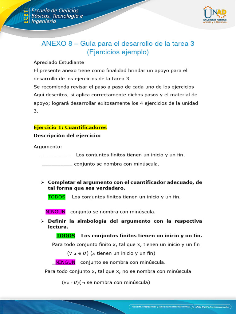 Anexo 8 - Guía Para El Desarrollo de La Tarea 3 (Ejercicios Ejemplo) | PDF | Razonamiento ...