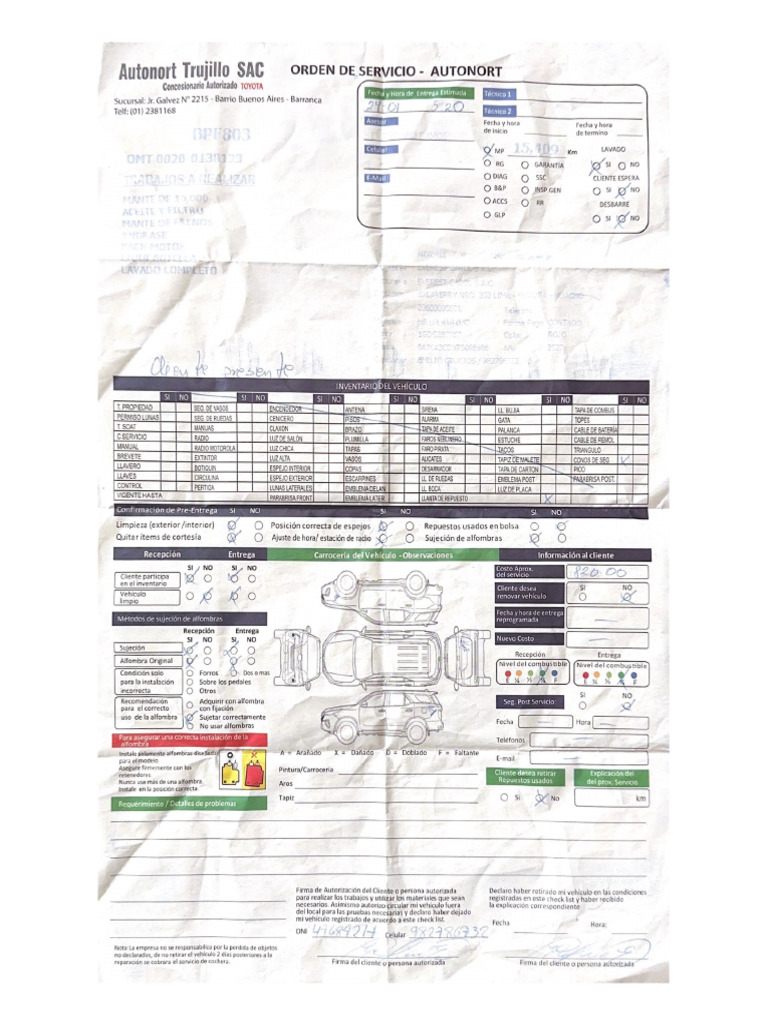 Mantenimiento Preventivo Camioneta BPF-803 | PDF