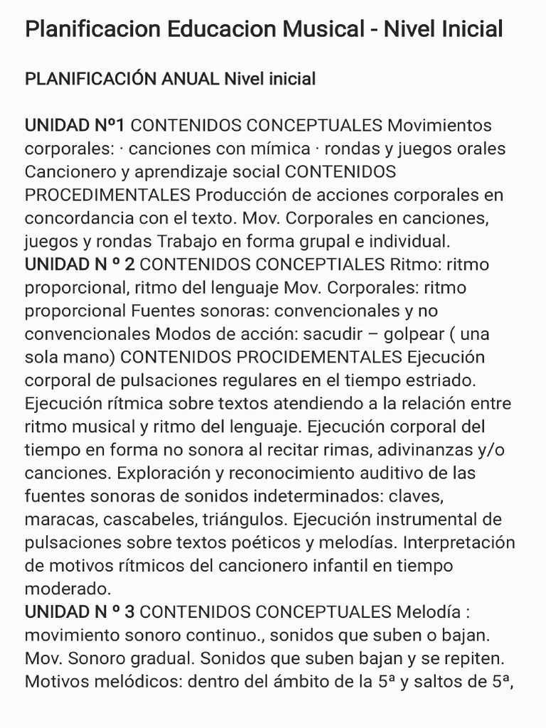 Planificacion para Nivel Inicial | PDF