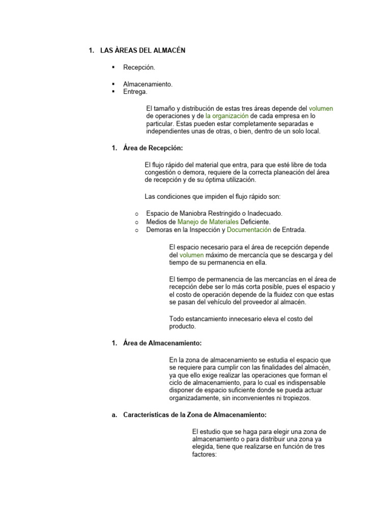 Las +reas Del Almac+n | PDF