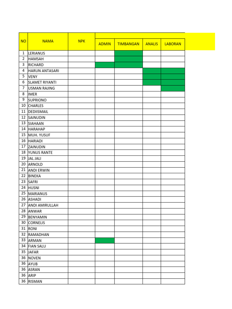 Data Skill Matrix & Sec-Man Pab-Sja 2 2020 | PDF