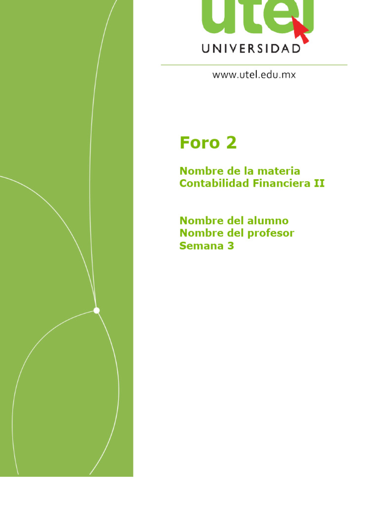 Foro 2 Contabilidad - Financiera II - Semana Foro 2 Sem 3 | PDF