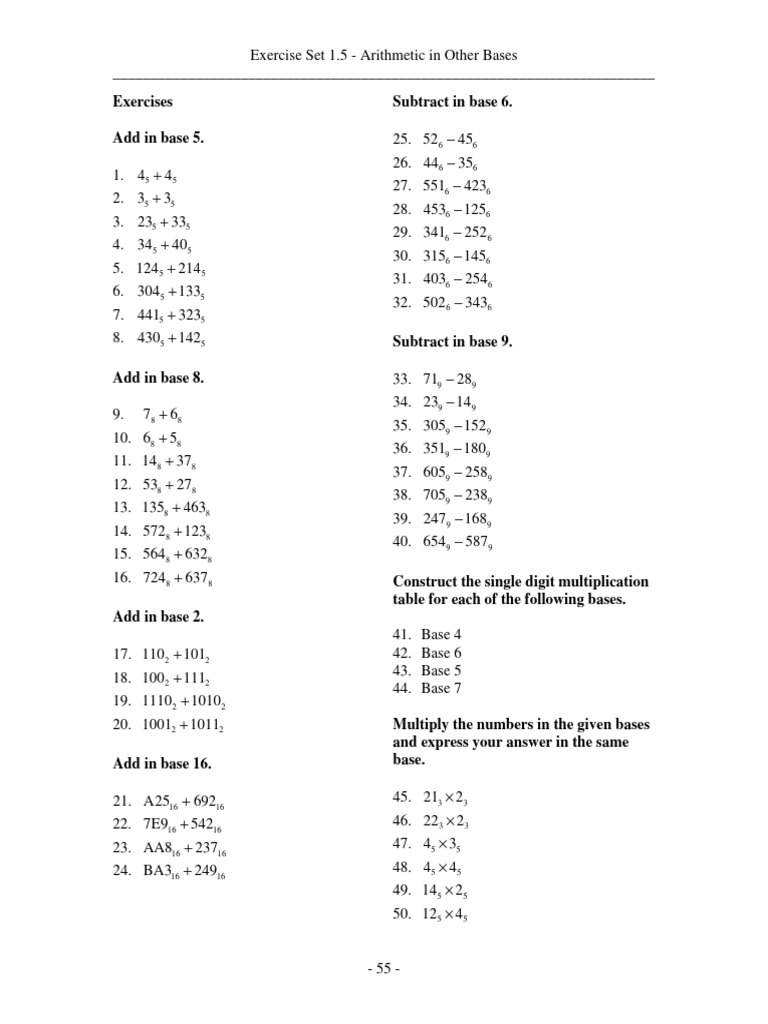 Arithmetic Exercises Pdf Multiplication Arithmetic 