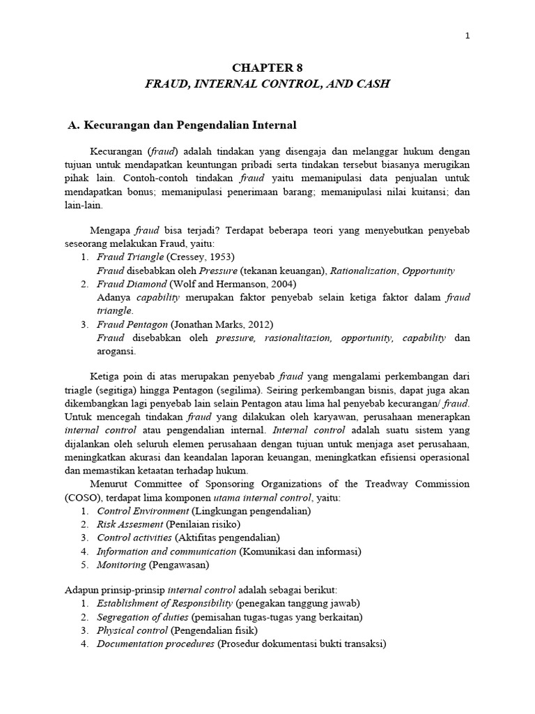 Chapter 8 Fraud Internal Control and Cash | PDF | Bisnis | Pengelolaan Keuangan & Uang