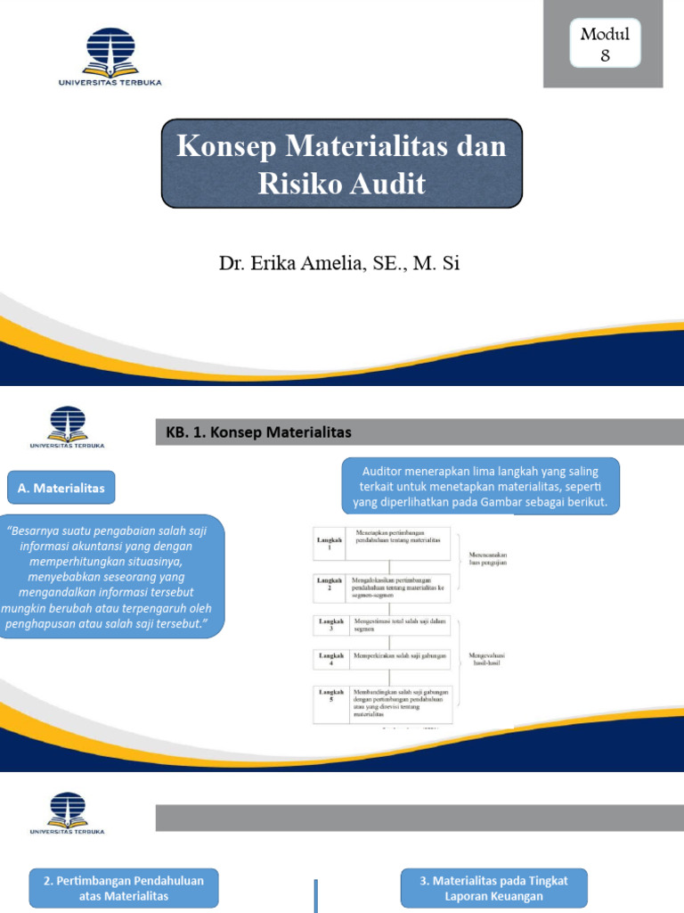 Tuton 7 Konsep Materialitas Dan Risiko Audit | PDF