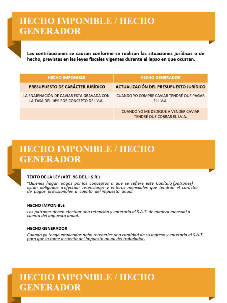 12 Hecho Imponible y Hecho Generador | PDF | Impuestos | Impuesto al ...