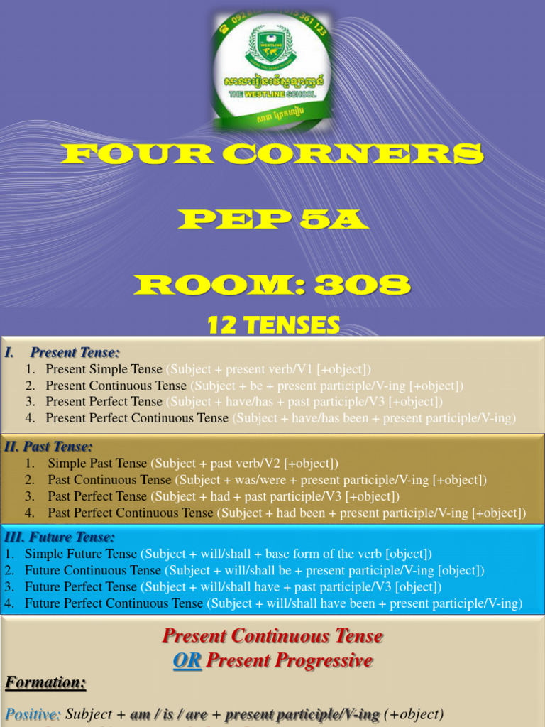 PEP 5A - Present Continuous | PDF | Perfect (Grammar) | Grammatical Tense