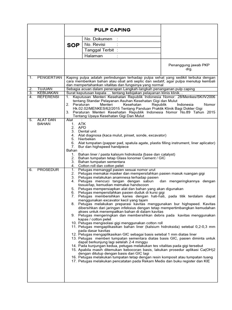 Sop Pulp Caping | PDF