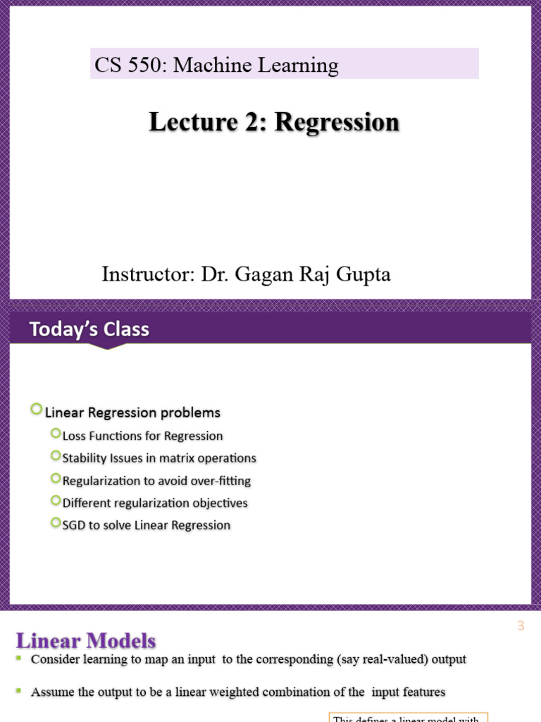CS550 Lec2 | PDF | Regression Analysis | Matrix (Mathematics)