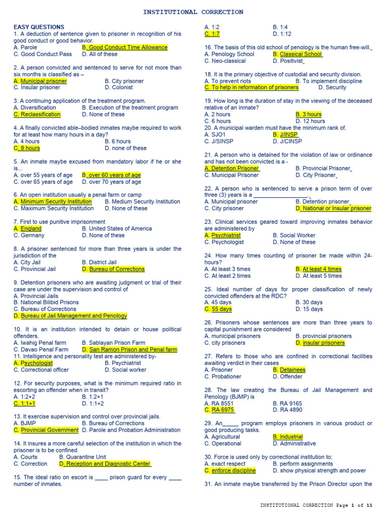 Institutional Correctional | PDF | Prison | Prisoner