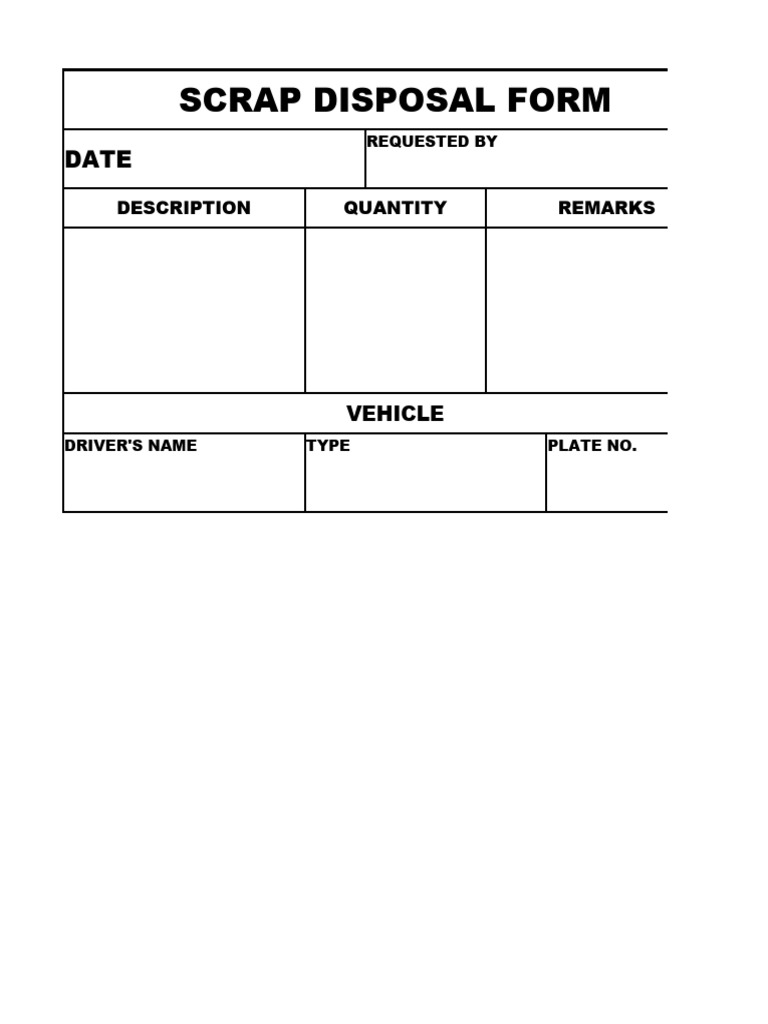 Scrap Disposal Form | PDF