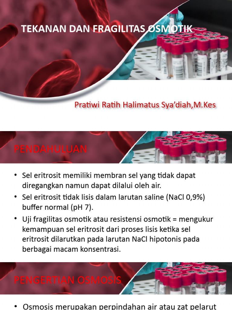 Tekanan Dan Fragilitas Osmotik | PDF | Sains & Matematika