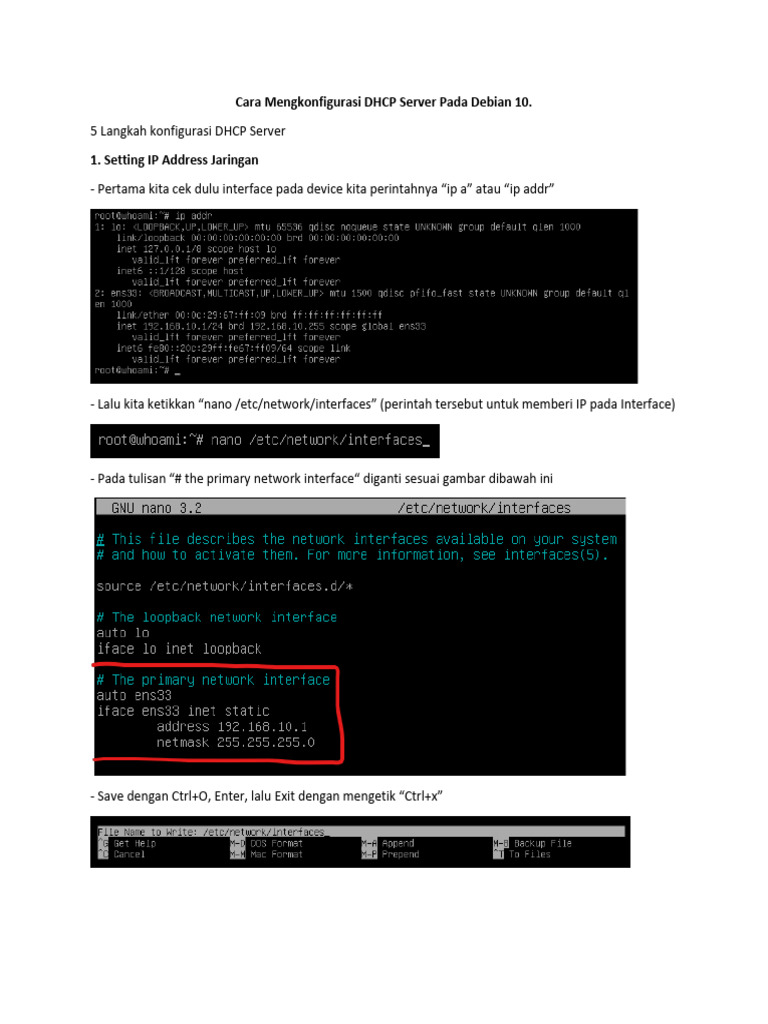 Langkah Instalasi DHCP Server | PDF
