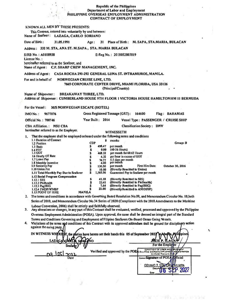 Employment Contract Carlo Scan | PDF