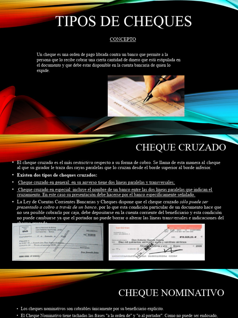 Tipos de Cheques | PDF | Cheque | Bancos