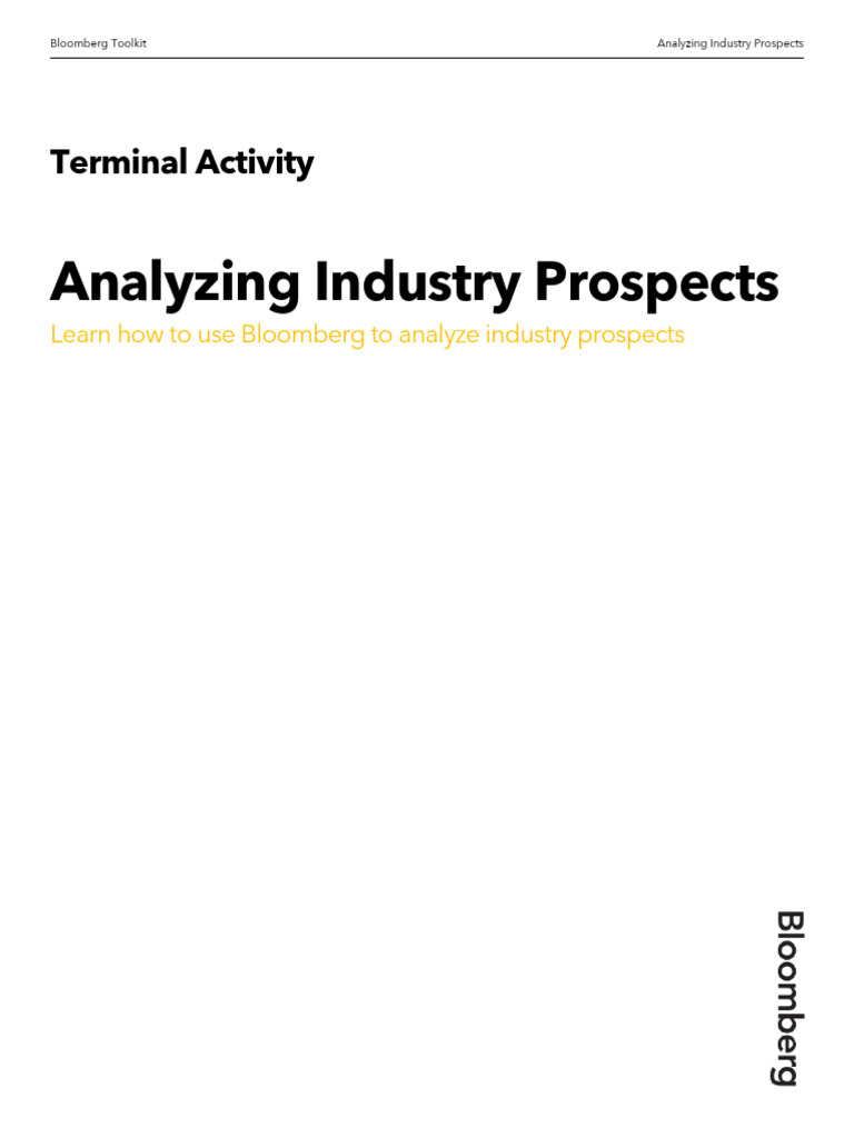 Bloomberg Toolkit: Industry Analysis Guide | PDF | Forecasting ...
