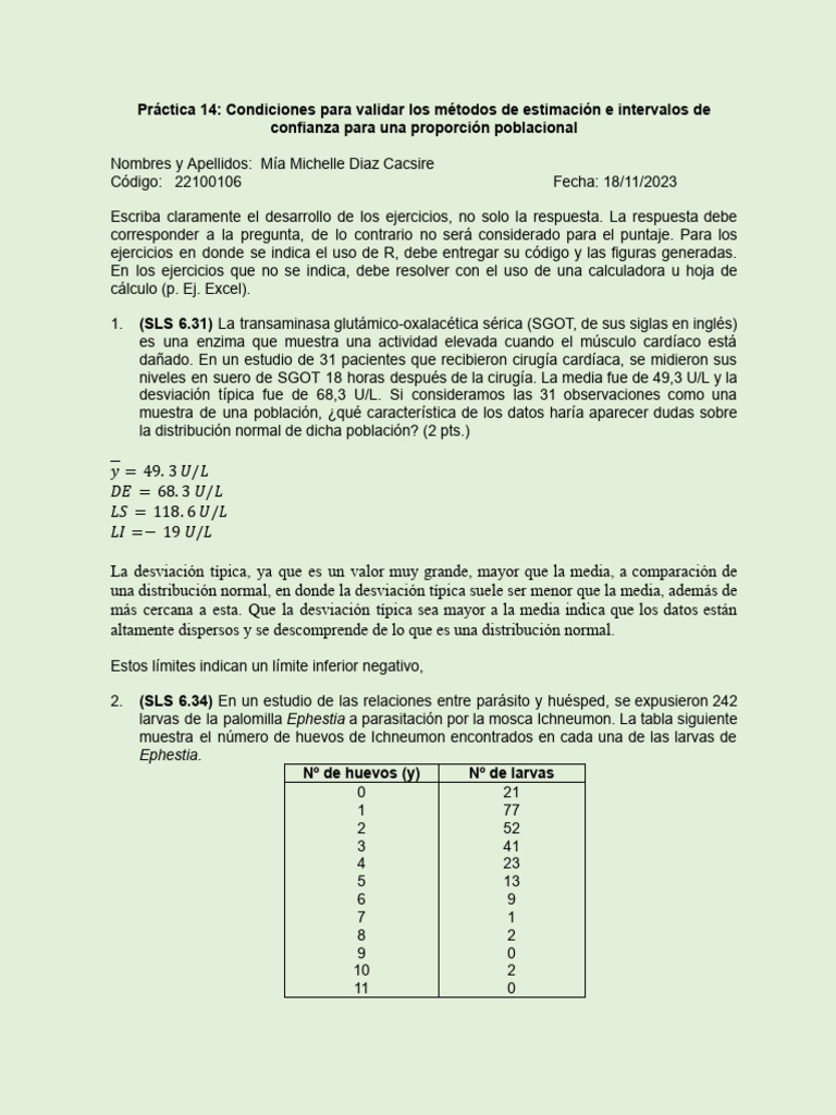 S14 - Díaz Cacsire Mía - G2B | PDF | Desviación Estándar | Distribución normal