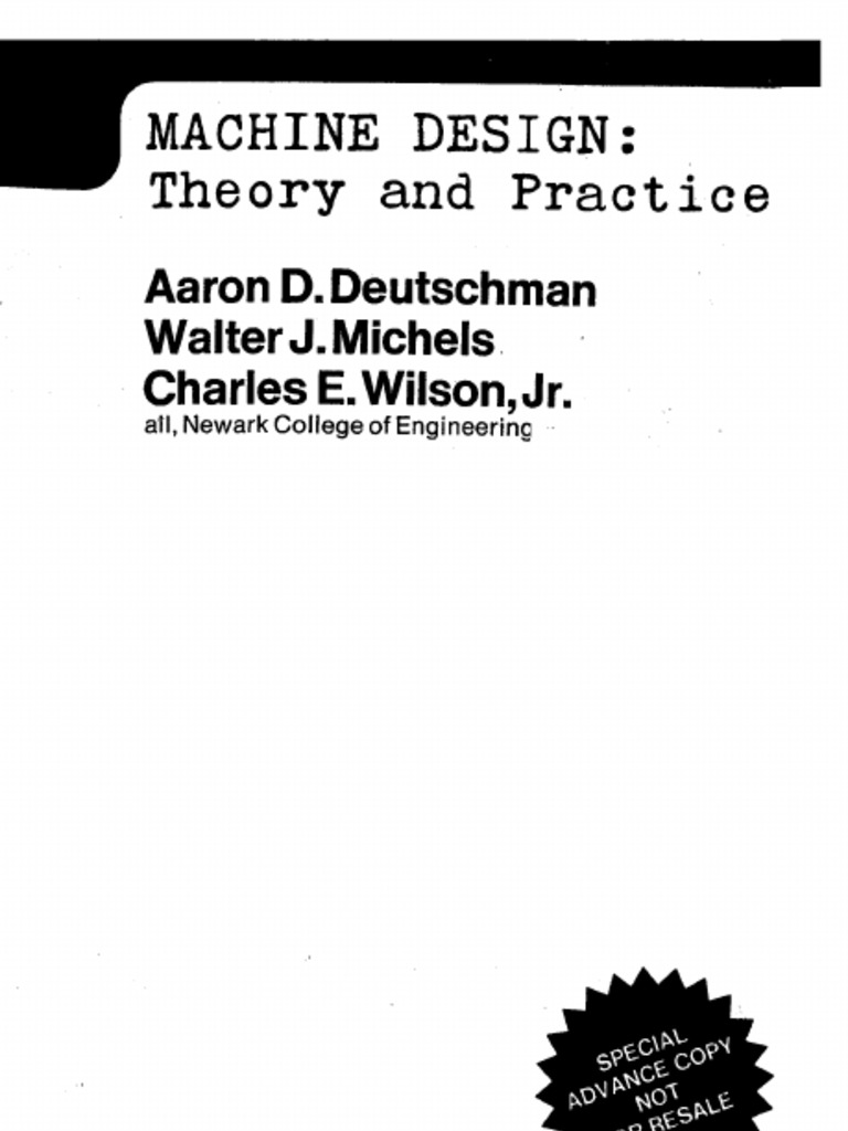Machine Design - Theory and Practice - Tomo I | PDF