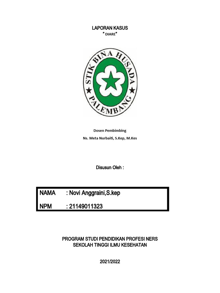 Laporan Pendahulun Diare Pada Anak Novi Anggraini | PDF | Kesehatan ...