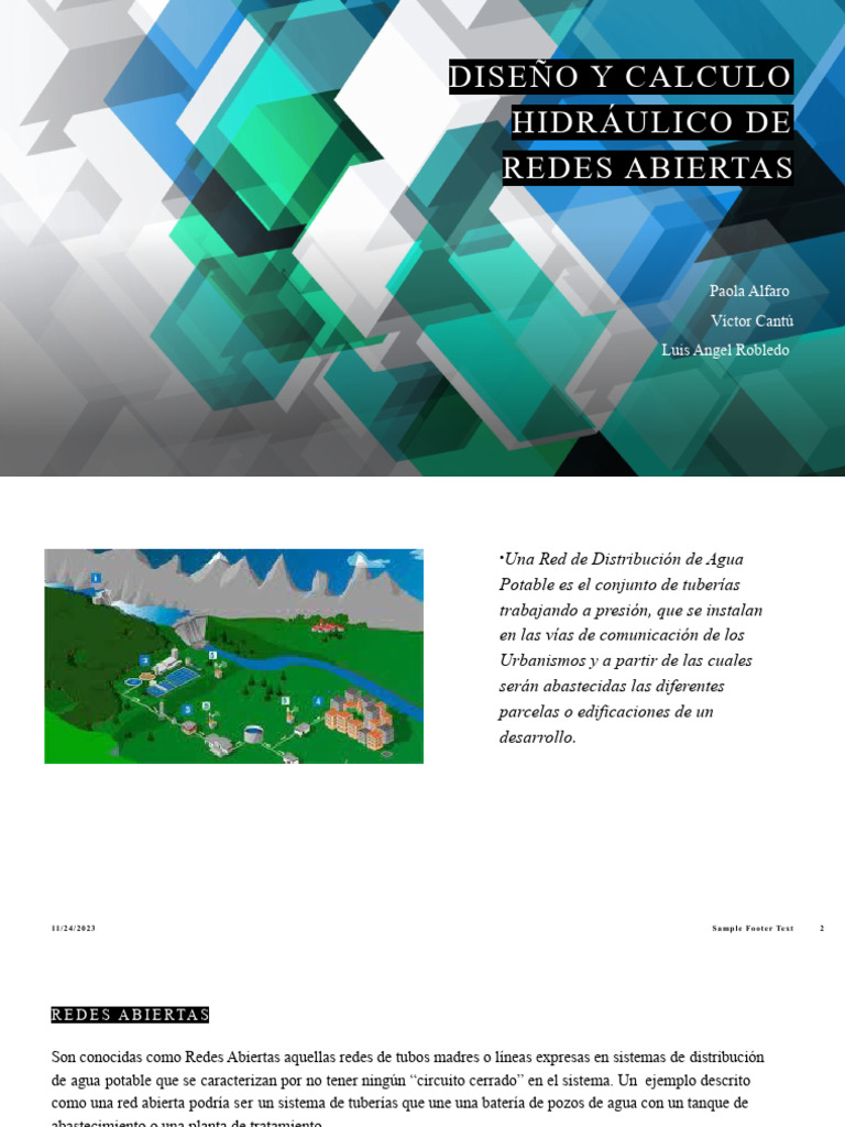 Diseño y Calculo Hidráulico de Redes Abiertas | PDF | Agua | Agua potable