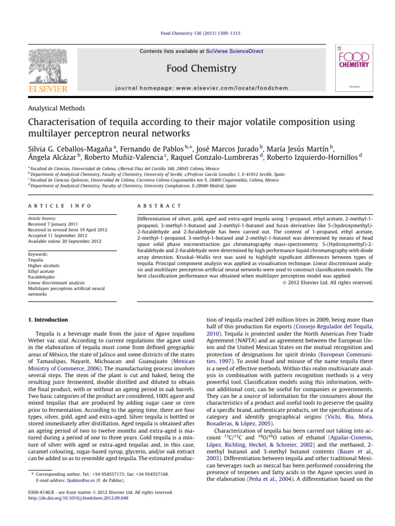 Characterisation of Tequila | PDF | High Performance Liquid ...