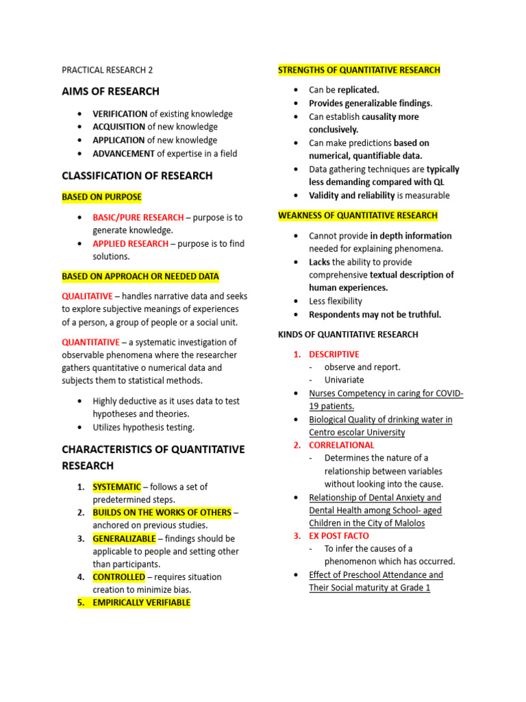 PR2 Examreviewer | PDF | Quantitative Research | Dependent And Independent Variables