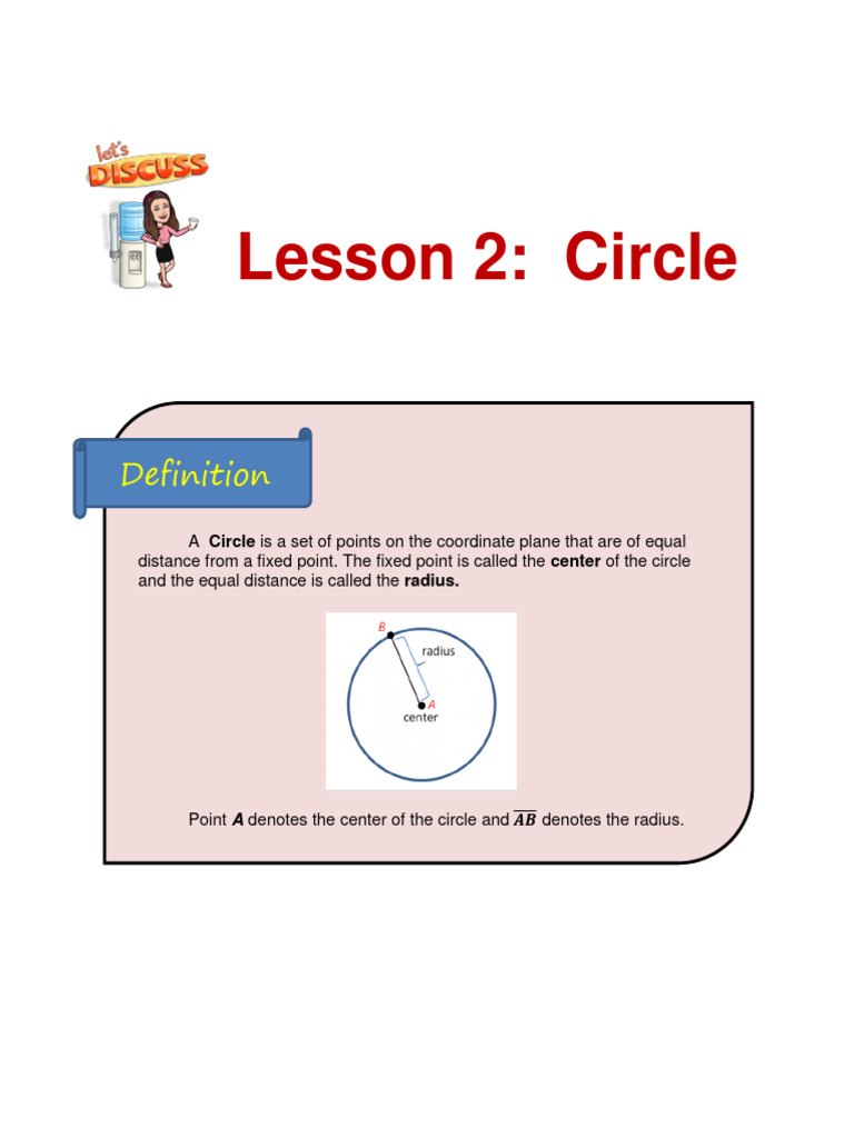 Lesson 2 Circle | PDF | Circle | Equations