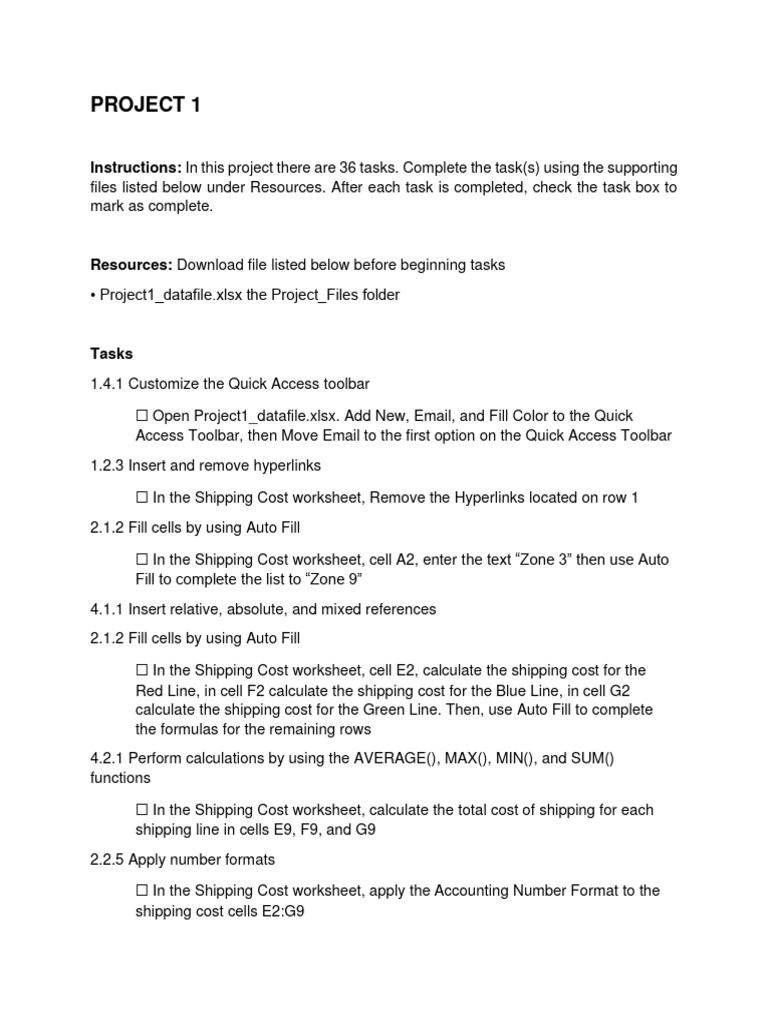 Project 1 Instructions | PDF | Computing