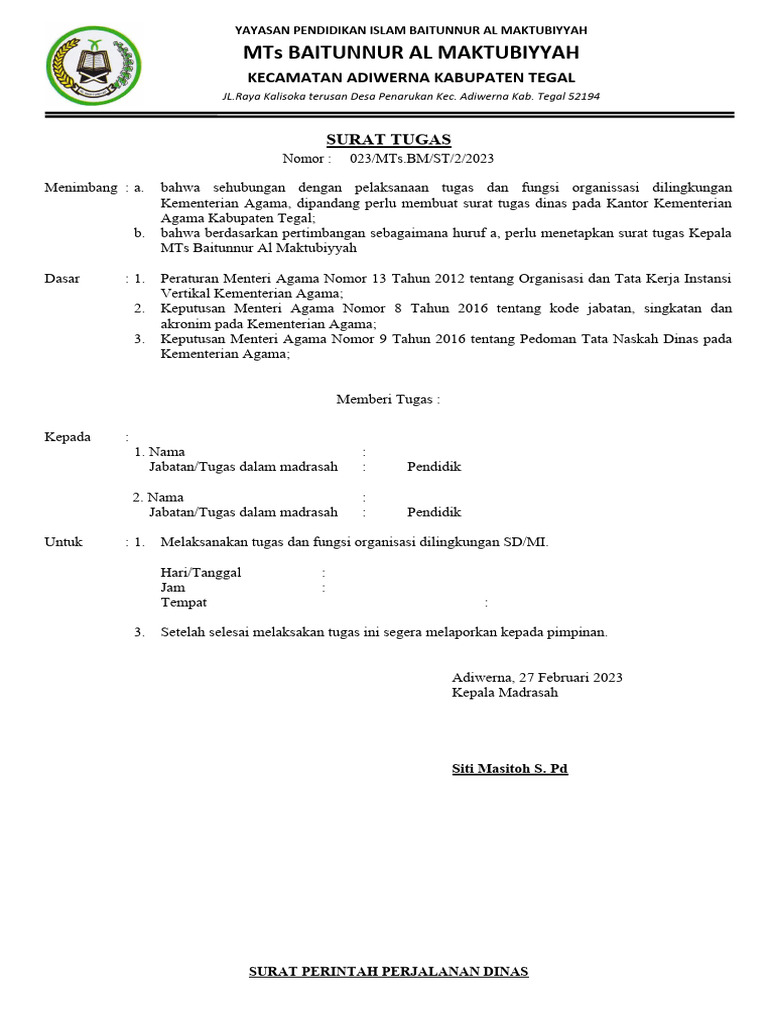 Surat Tugas Sosialisasi Pak Ade | PDF