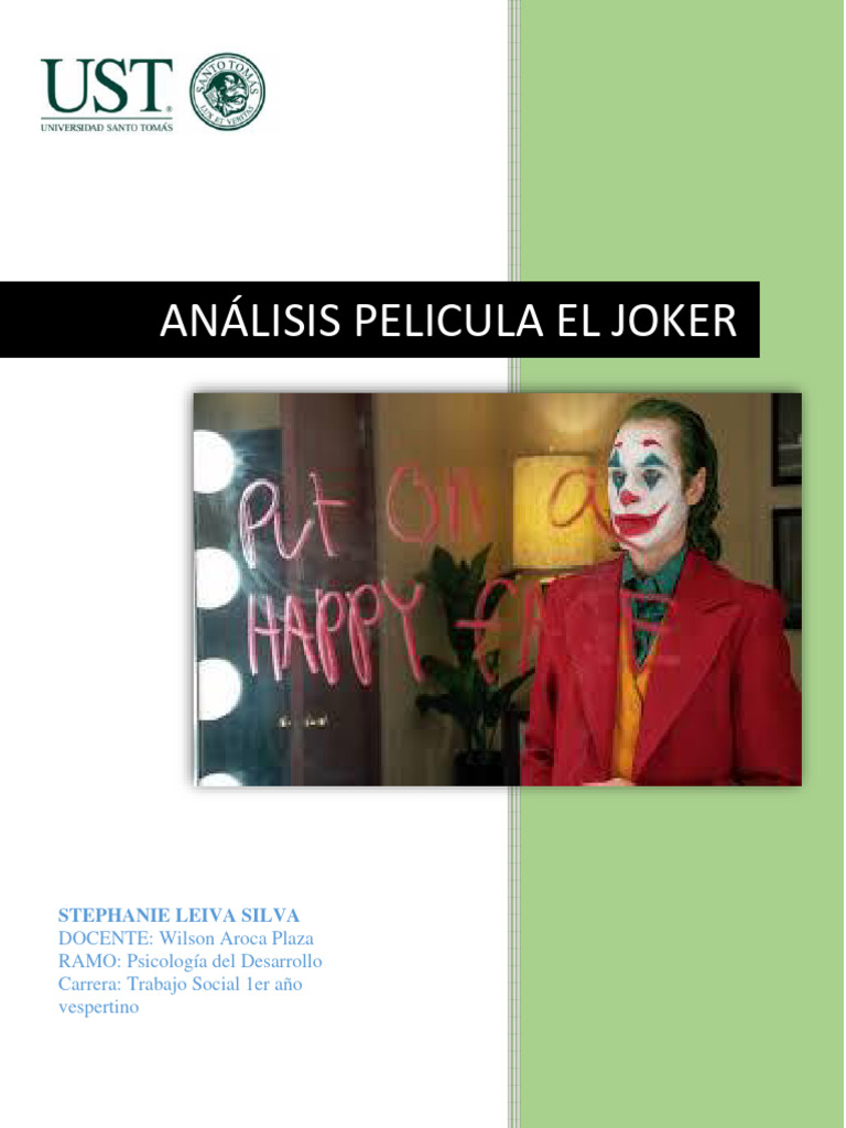 Análisis Pelicula El Joker | PDF | Violencia | Salud mental