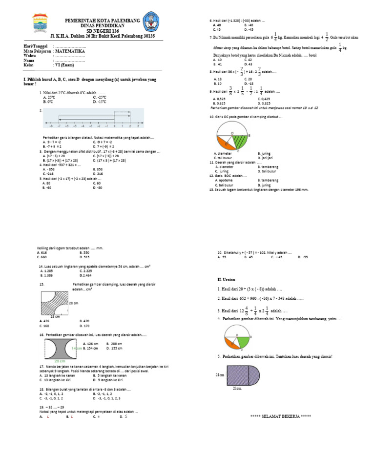 Master Soal Pas Matematika 2023-2024 6 | PDF