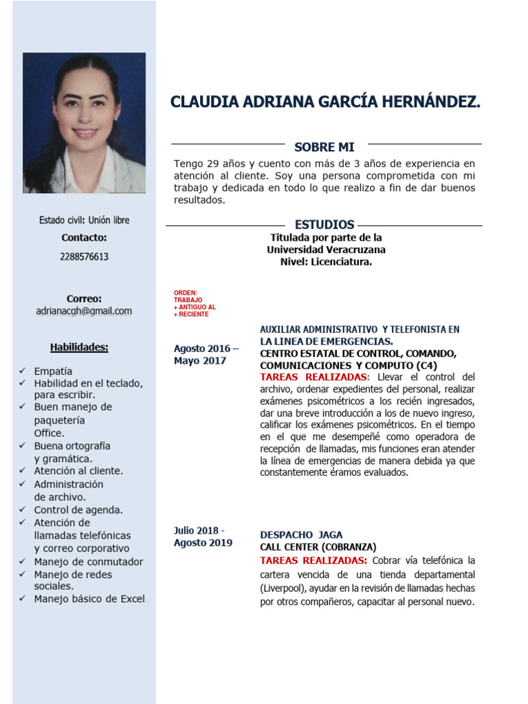 CV Claudia Actualizado | PDF | Negocios